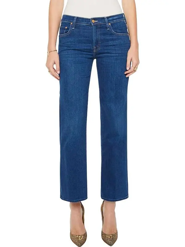MOTHER The Mid Rise Rambler Zip Flood Jeans - Pinkies Up