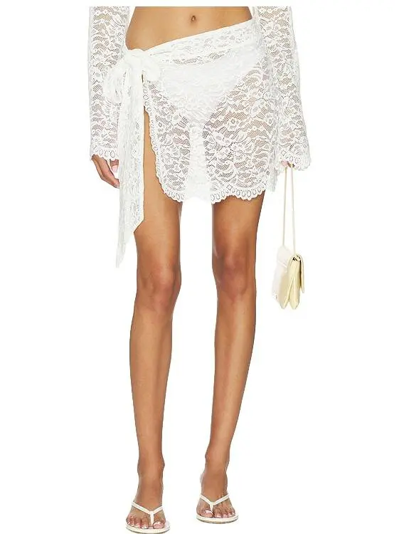AWAY THAT DAY X Gigi & Olive Flores Lace Skirt - Bridal White