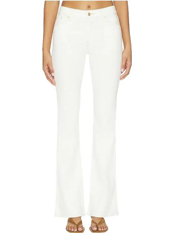 7 For All Mankind The Leggy Bootcut Jeans In White - Sugar