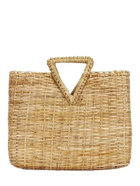 Veronica Beard Bamboo Vesper Tote Bag - Natural Wicker