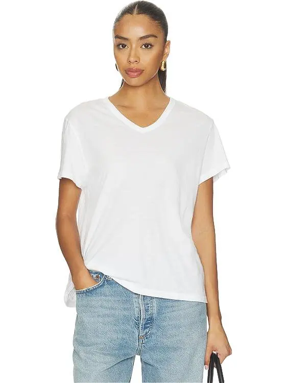 Donni. Jersey V-neck Tee - Powder