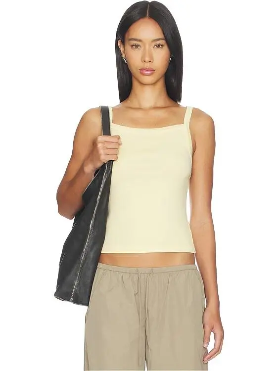 Donni. Ribbed Square Neck Tank - Butter