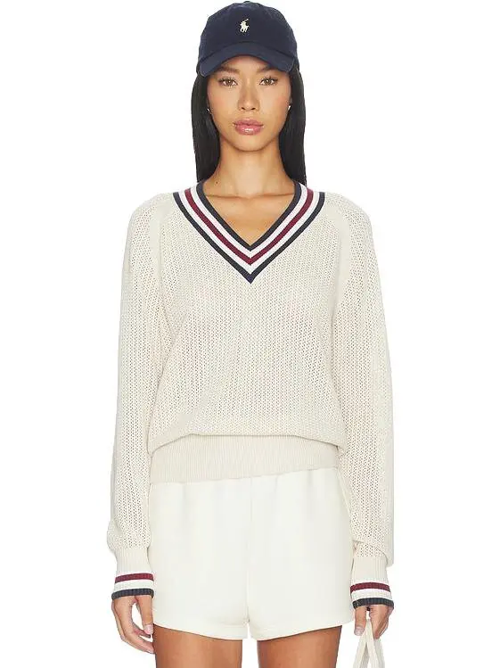 Varley Maurice V Neck Sweater - Oat Milk