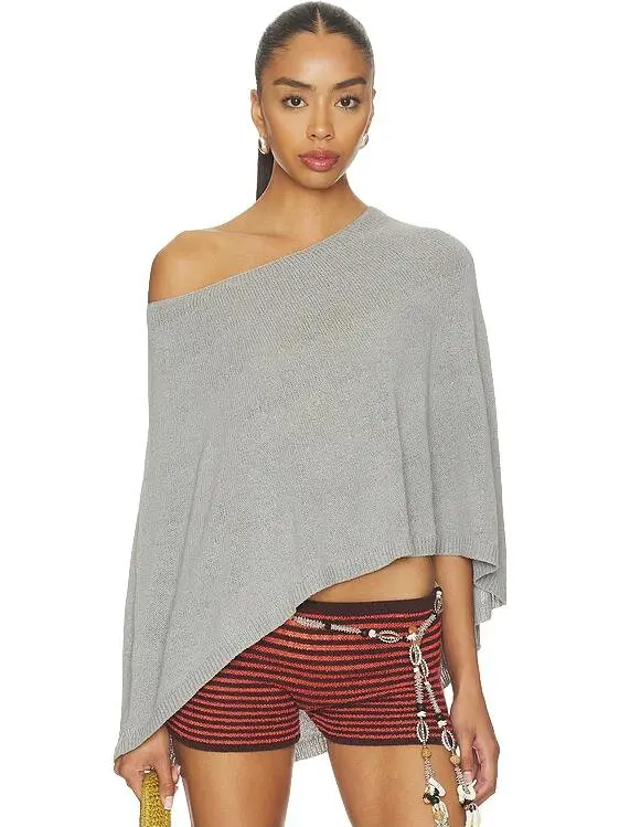 SNDYS X Misty Knit Poncho - Grey