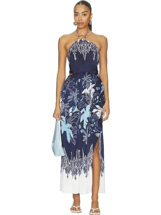 Poupette St Barth Isore Long Dress - Navy Canopy
