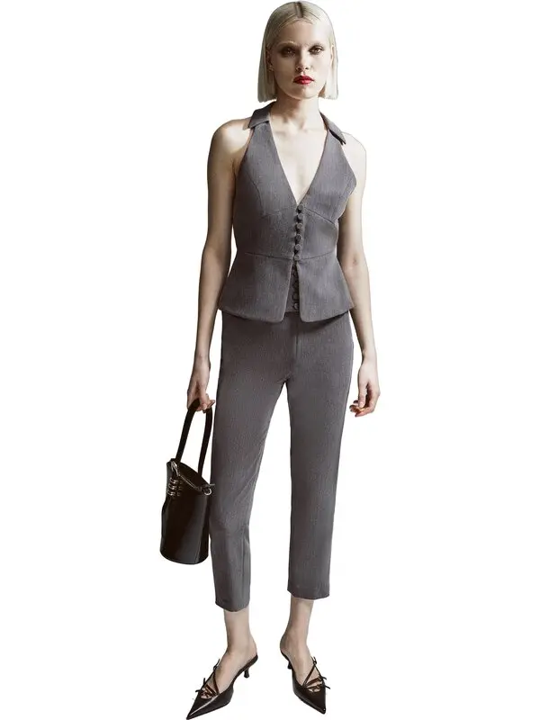 Bardot Corset Pant - Grey Marle
