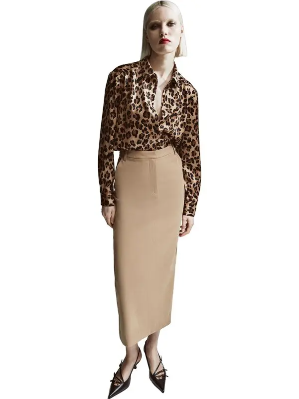 Bardot Classic Collar Printed Shirt - Leopard