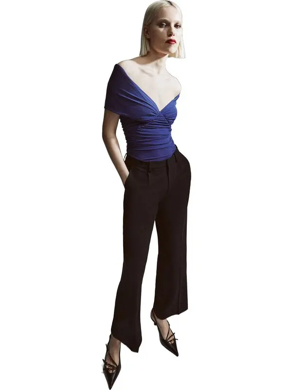 Bardot Vespera Spot Mesh Bodysuit - Royal Blue
