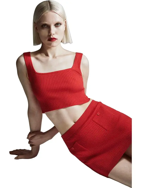 Bardot Sarita Knit Tank Top - Deep Red