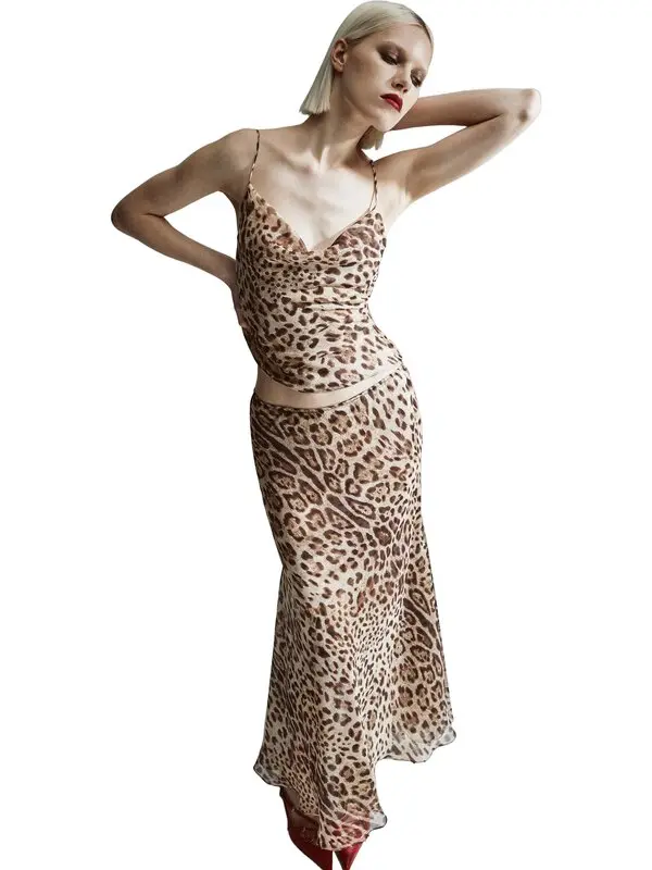 Bardot Monroe Cowl Neck Cami - B Leopard