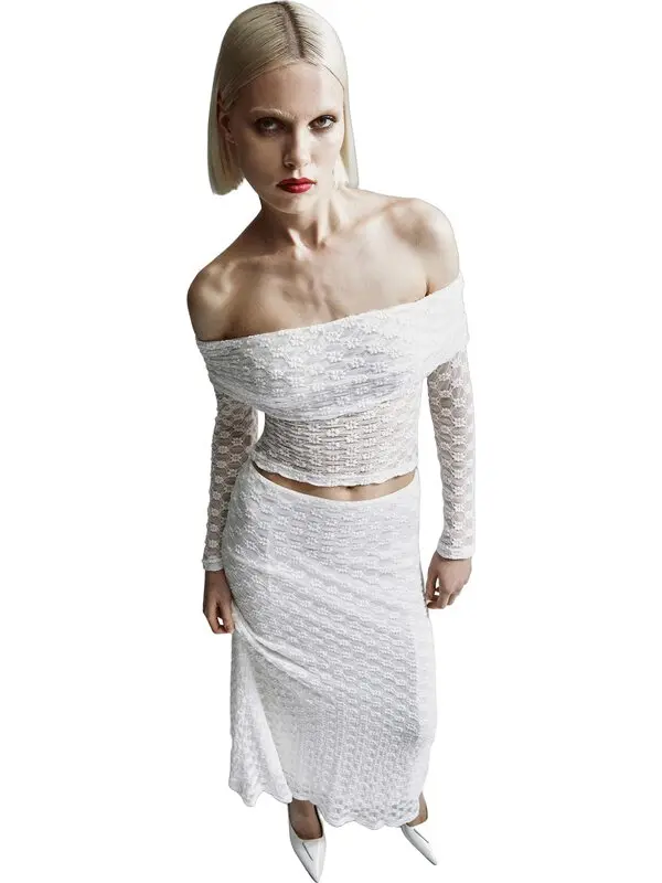 Bardot Adoni Mid Rise Maxi Skirt - Orchid Wht