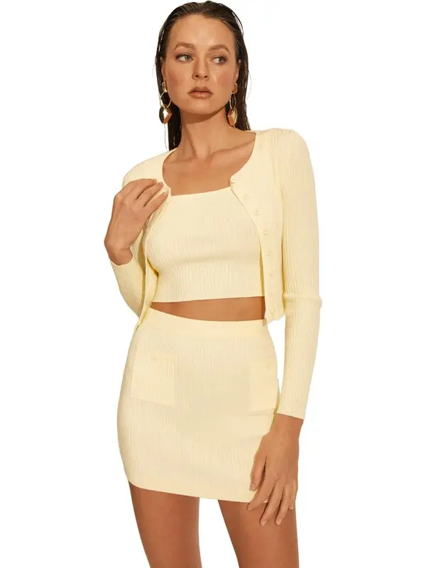 Bardot Sarita Knit Tank Top - Canary Ylw