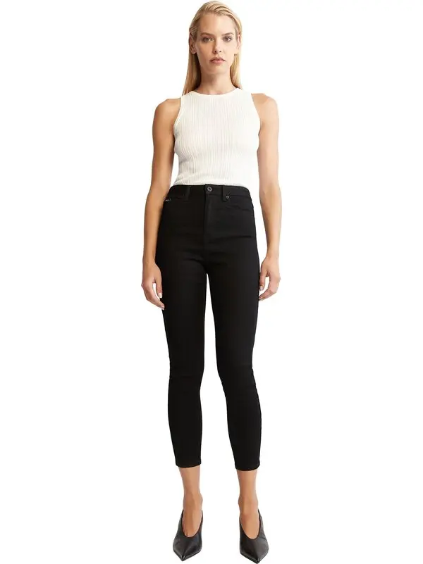Bardot Khloe Hi Crop Slim Leg Jeans - Black