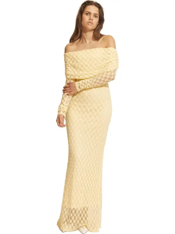 Bardot Adoni Off Shoulder Maxi Dress - Canary Ylw