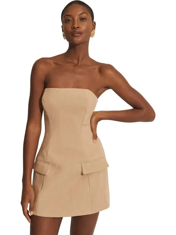 Bardot Madeline Hourglass Mini Dress - Tan