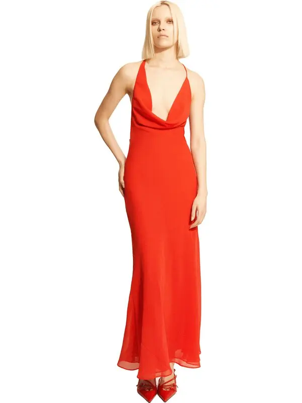 Bardot Cherie Cowl Neck Maxi Dress - Deep Red