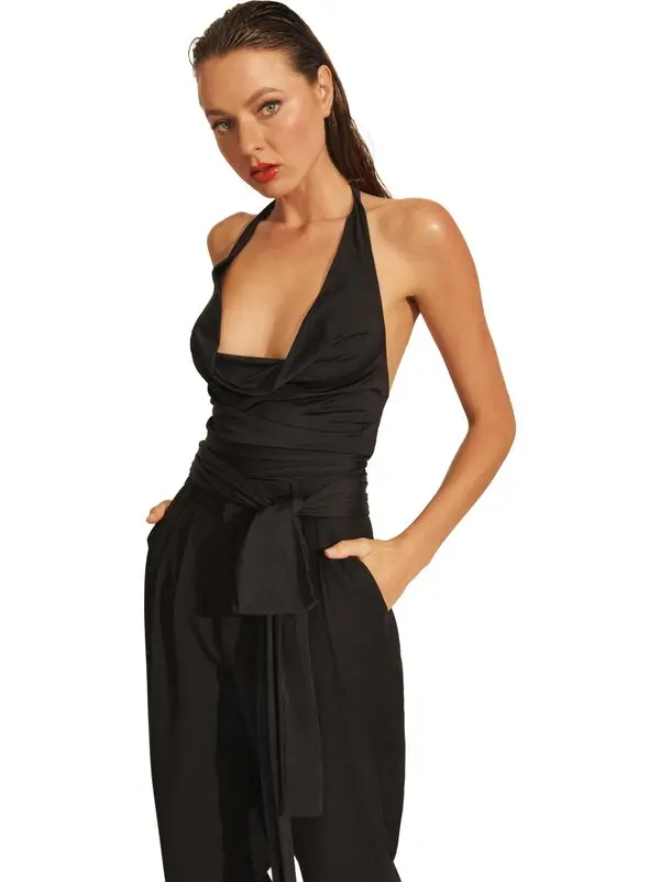 Bardot Francine Cowl Neck Top - Black