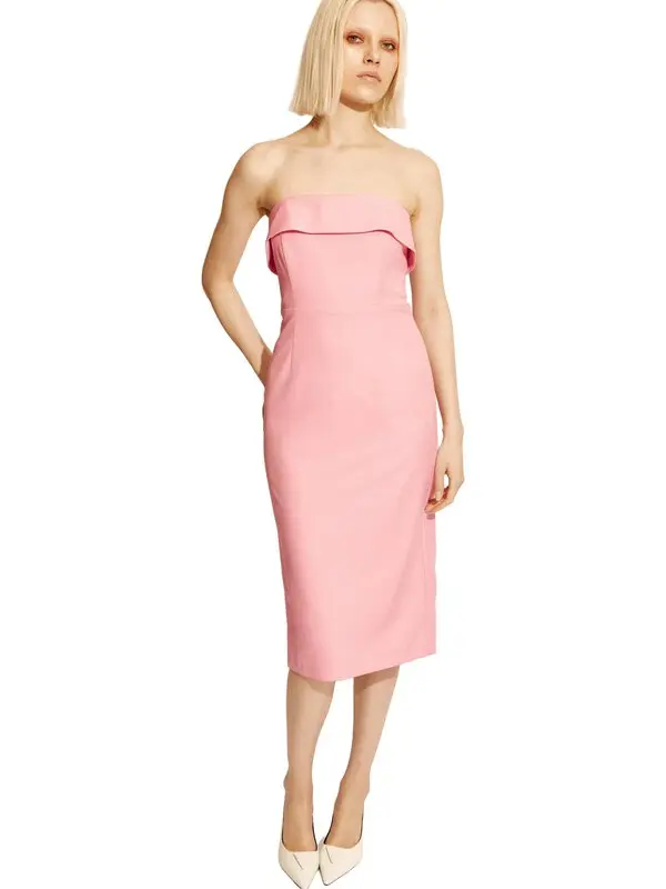 Bardot Georgia Strapless Midi Dress - Light Pink