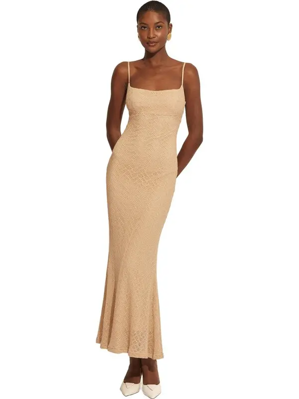 Bardot Adoni Stretch Lace Midi Dress - Natural