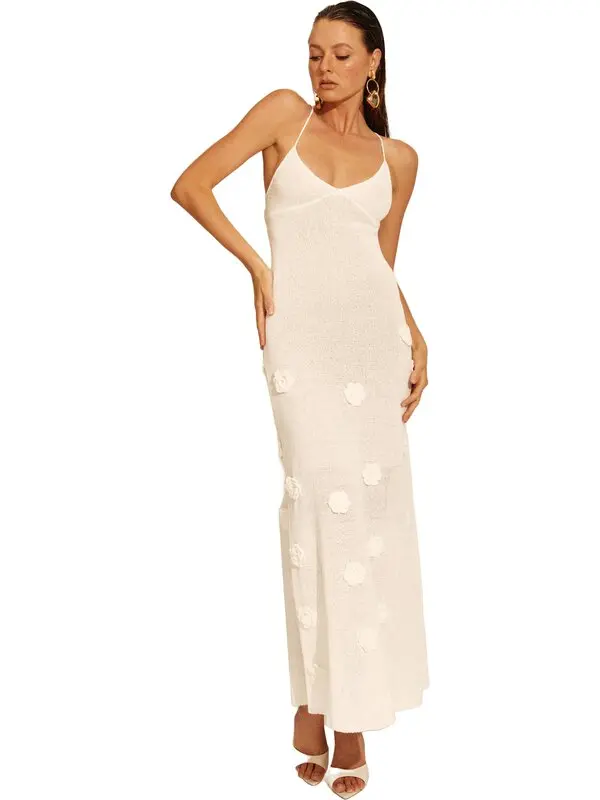 Bardot Brody Halter Knit Maxi Dress - Ivory