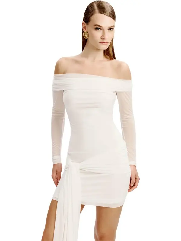 Bardot Fernanda Mesh Mini Dress - Orchid Wht