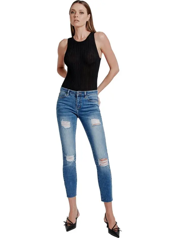 Bardot Kate Trashed Hipster Jeans - Dark Vint