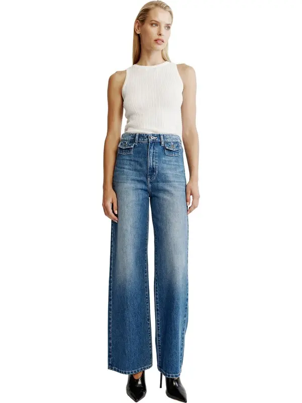 Bardot Claudina Wide Leg Jean - Dark Denim