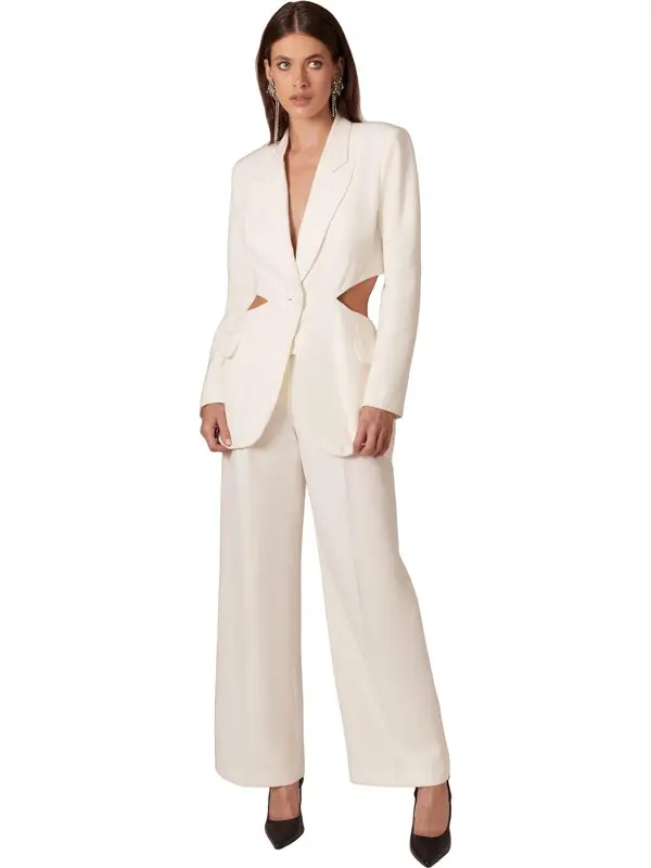 Bardot Cassian Tailored Wide Leg Trousers - Ivory