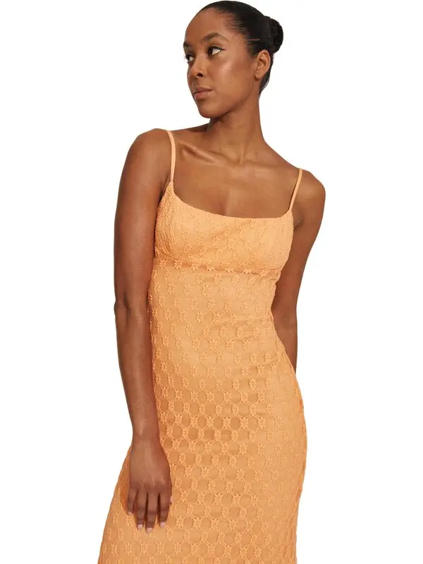 Bardot Adoni Mesh Midi Dress - Ornge Srbt