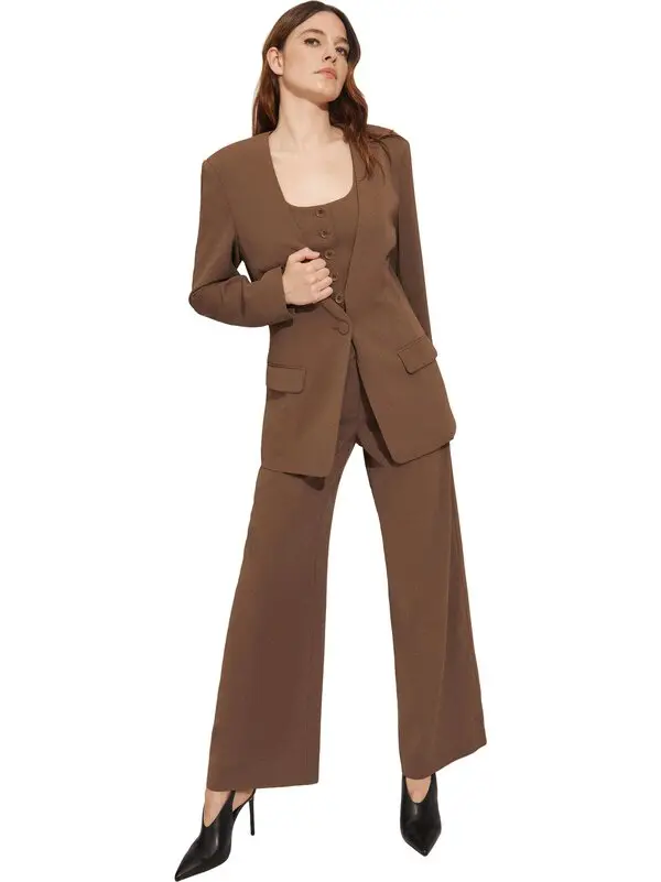 Bardot Ellera Fitted Blazer - Brown
