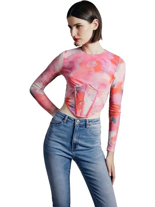 Bardot Lena Mesh Corset Top - Wildflower