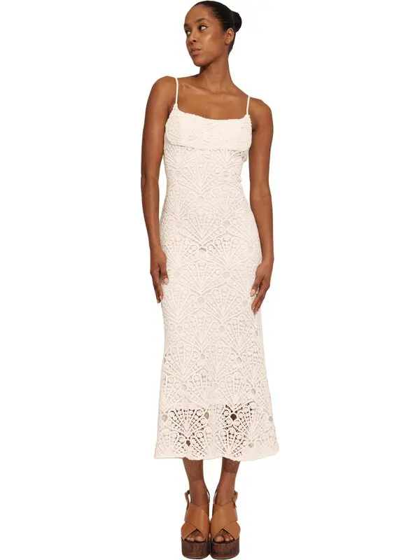 Bardot Adoni Crochet Midi Dress - Orchid Wht