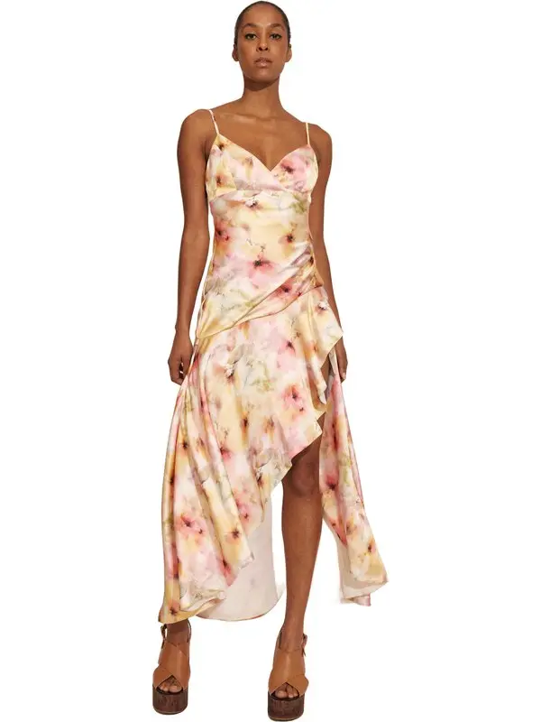Bardot Sorella" Printed Midi Dress - Sunset Fl