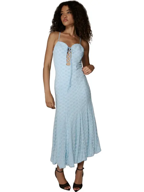 Bardot Delaney Lace Midi Dress - Soft Blue