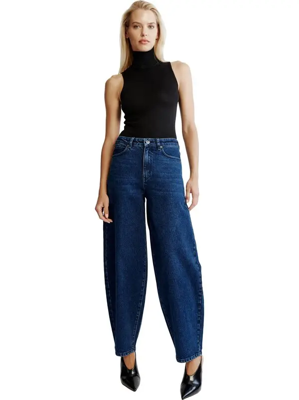 Bardot Roll Neck Racer Bodysuit - Black