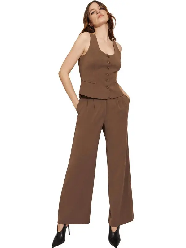 Bardot Azilia Button Through Top - Brown