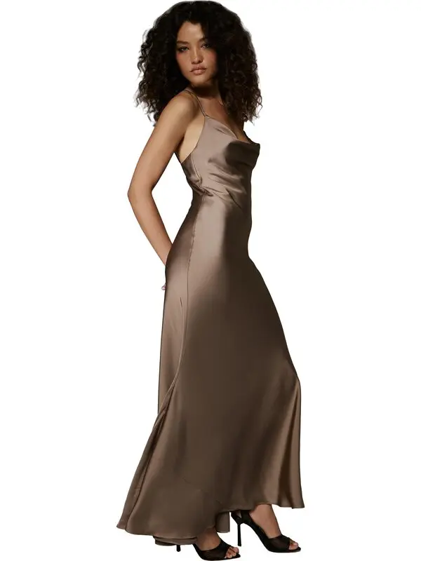 Bardot Monroe Cowl Neck Maxi Dress - Toffee