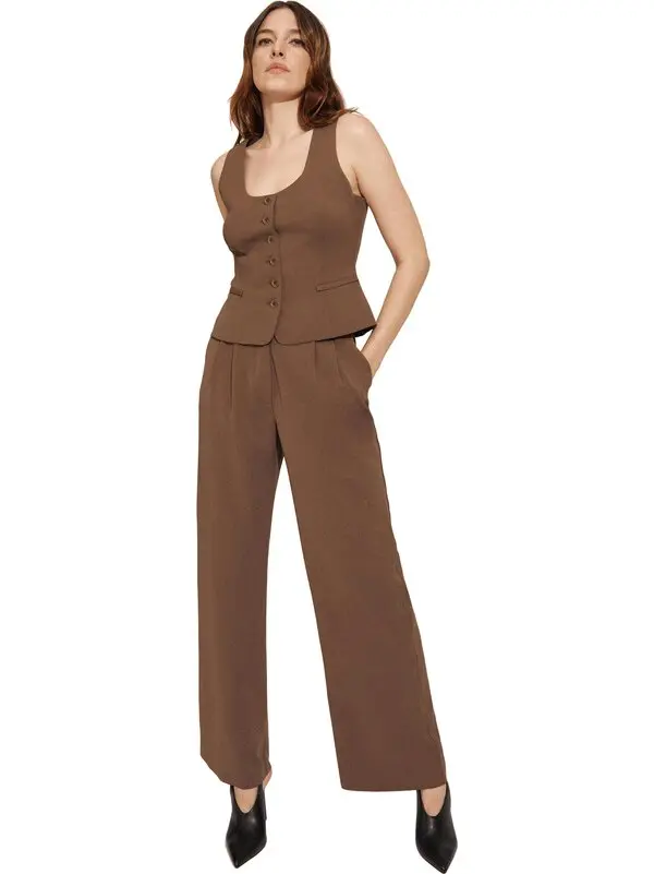 Bardot Sloane Straight Leg Trousers - Brown