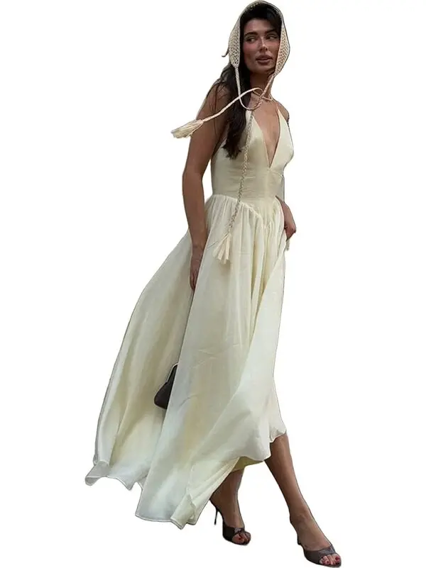 Bardot Arletha Halter Maxi Dress - Canary Ylw