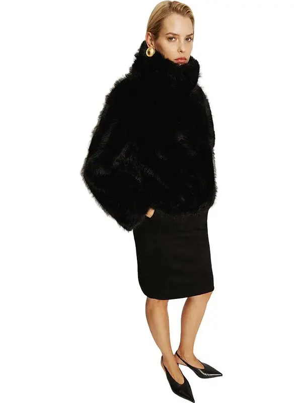 Bardot Phenix Vegan Suede Skirt - Black