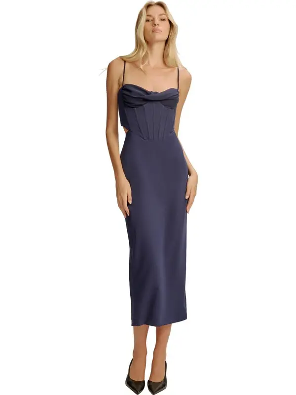 Bardot Martini Midi Dress - Navy