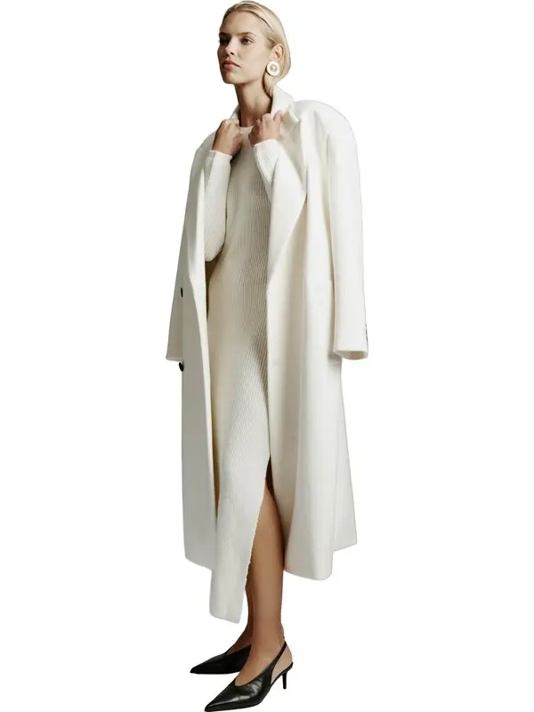 Bardot Classic Oversized Coat - Ivory