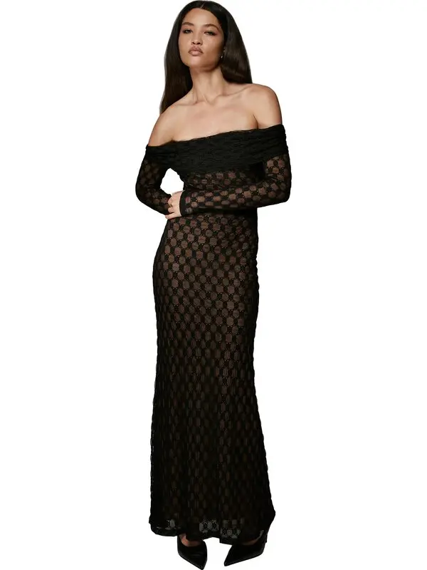 Bardot Adoni Off Shoulder Maxi Dress - Black