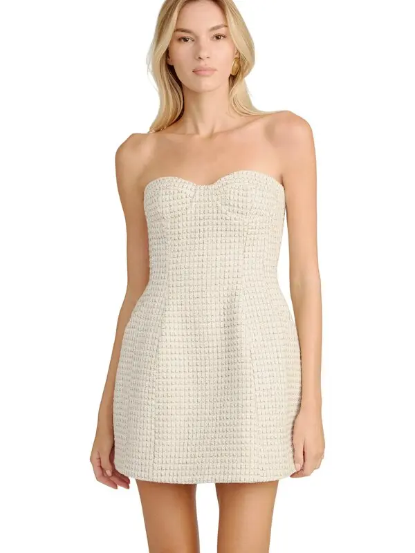 Bardot Florine Boucle Mini Dress - Ivory