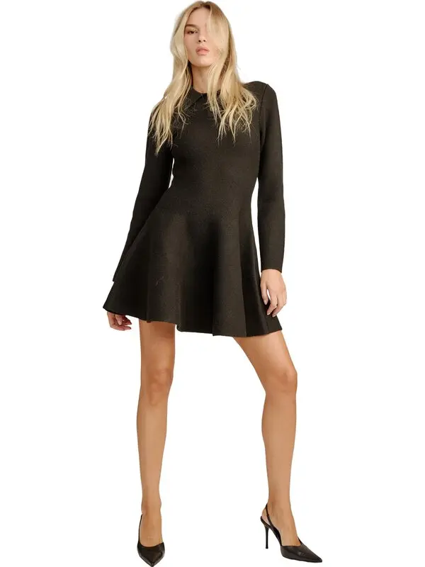 Bardot Lexter Long Sleeve Knit Mini Dress - Black