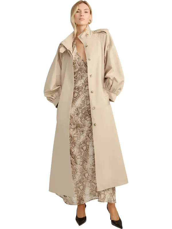 Bardot Isler Longline Trench Coat - Latte