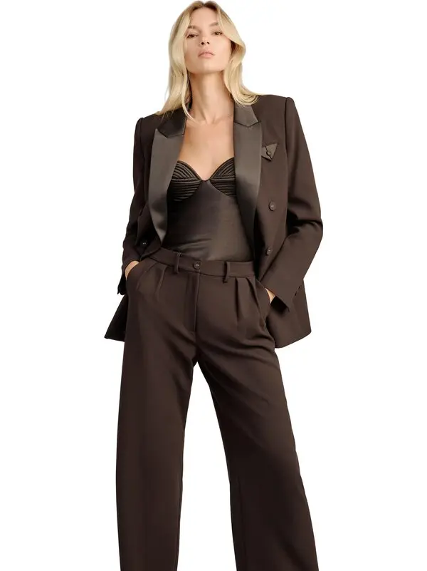 Bardot Sloane Satin Detail Blazer - Black