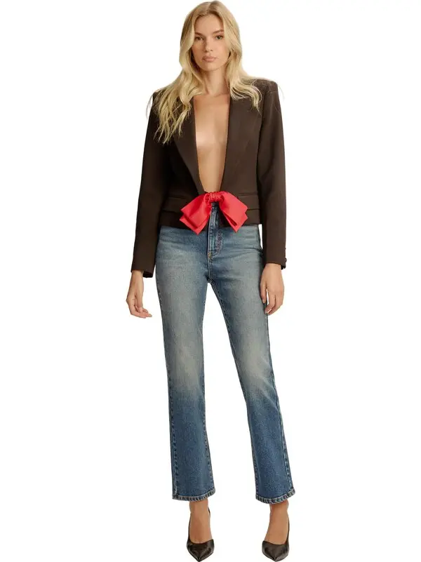 Bardot Dilone Bow Front Blazer - Black