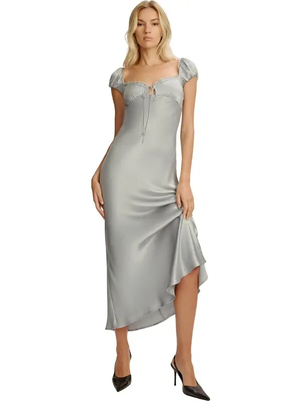 Bardot Stasia Satin Maxi Slip Dress - Dusty Blue