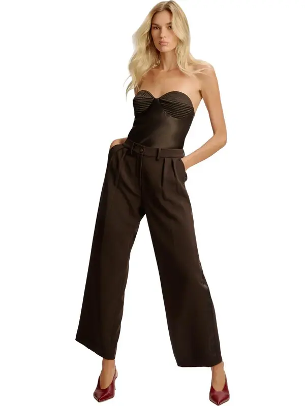 Bardot Sloane Satin Detail Trousers - Black